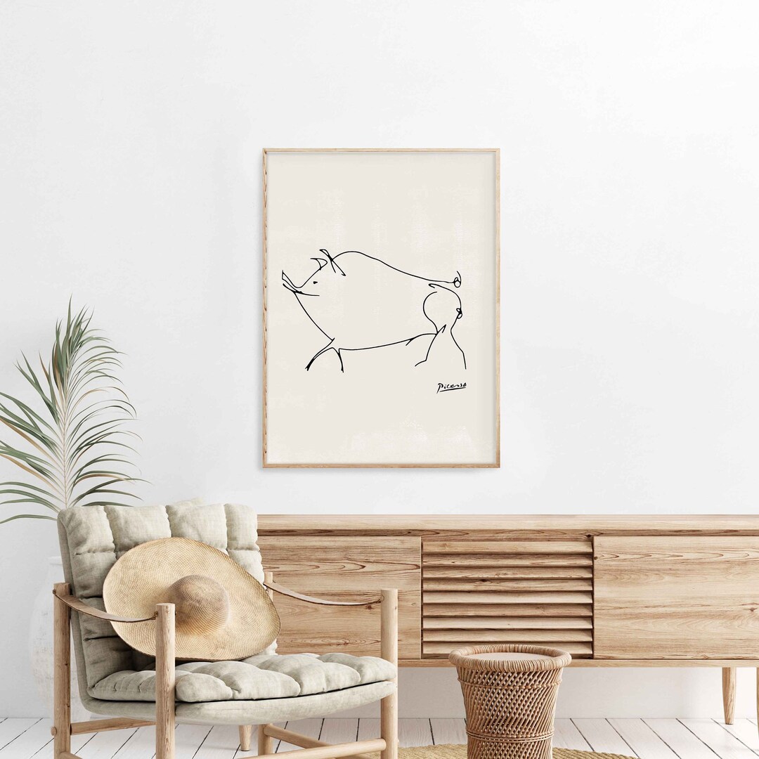 Picasso Pig Drawing Printable Wall Art Picasso Poster - Etsy