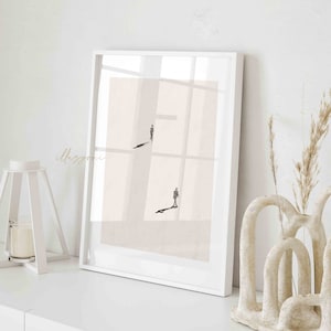 Abstract Two People Print, Printable Wall Art, Mid Century, All Alone ...