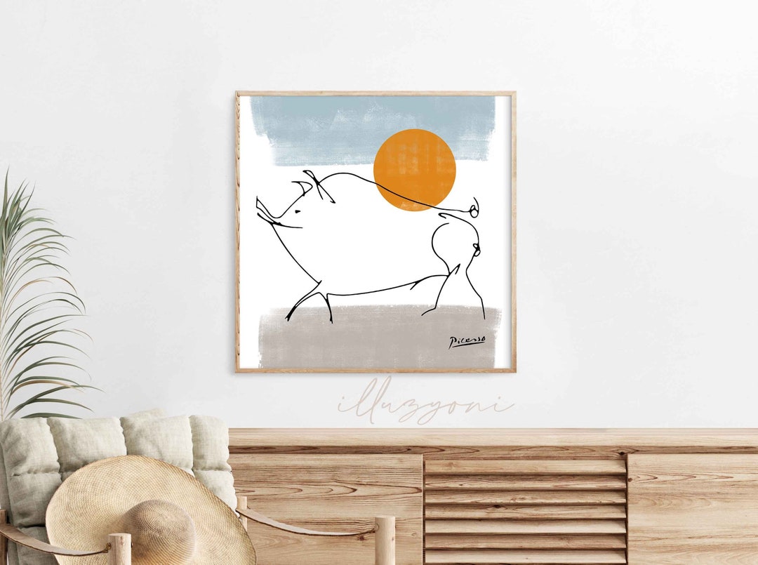 Picasso Pig Drawing Printable Wall Art Pablo Picasso Print - Etsy