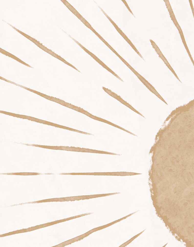 Boho Sun Print Printable Wall Art Mid Century One Line Art - Etsy