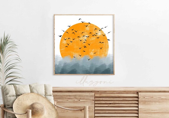 Boho Home Decor Nursery Room Poster Birds Print Printable - Etsy