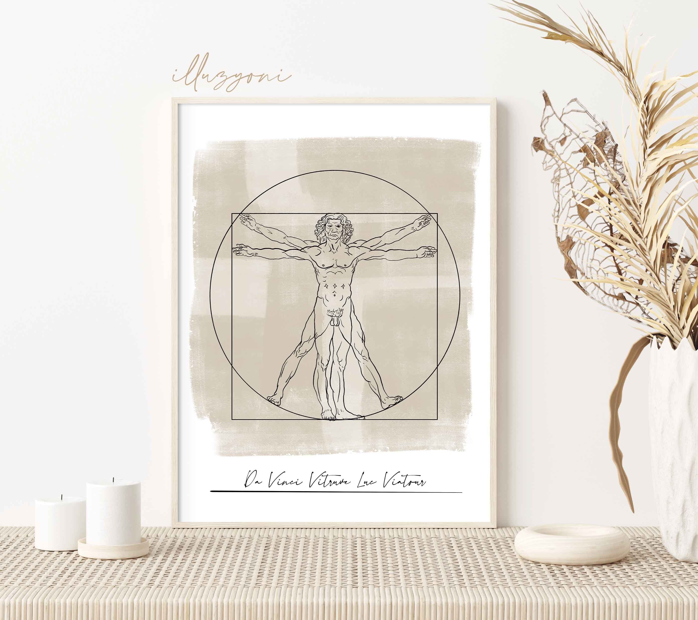 Leonardo Da Vinci Poster Printable Wall Art the Vitruvian - Etsy
