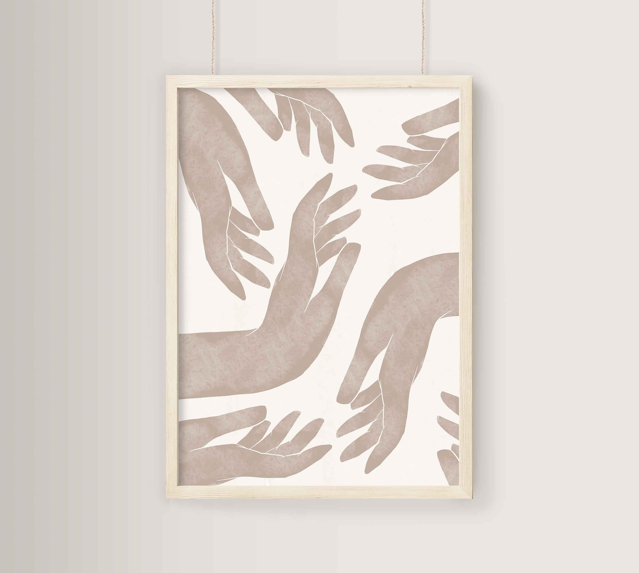 Abstract Hand Illustration Printable Wall Art Modern Wall | Etsy