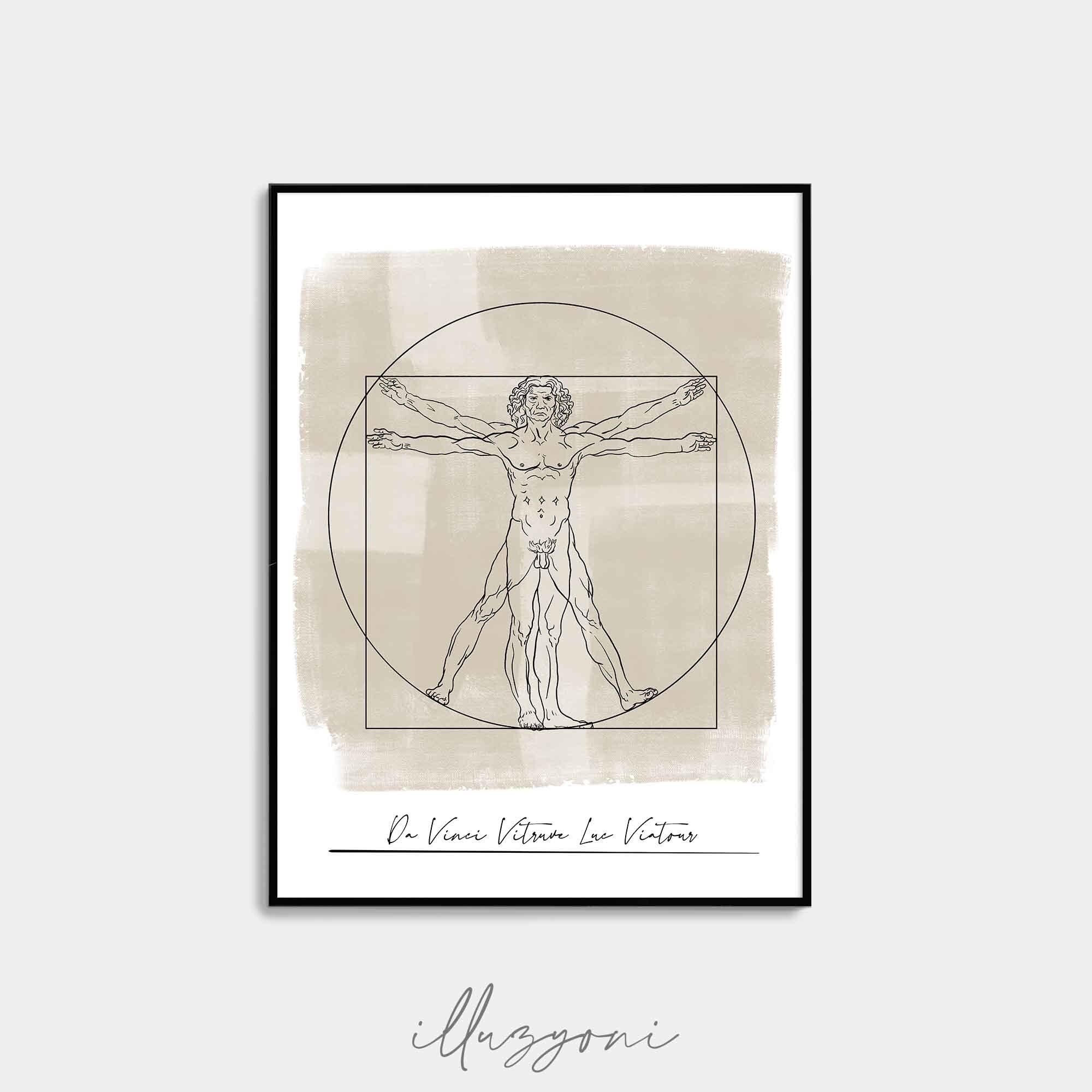 Leonardo Da Vinci Poster Printable Wall Art the Vitruvian - Etsy