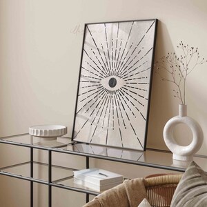 All Seeing Eye Poster, Printable Wall Art, Abstract Sun Print, Mid ...