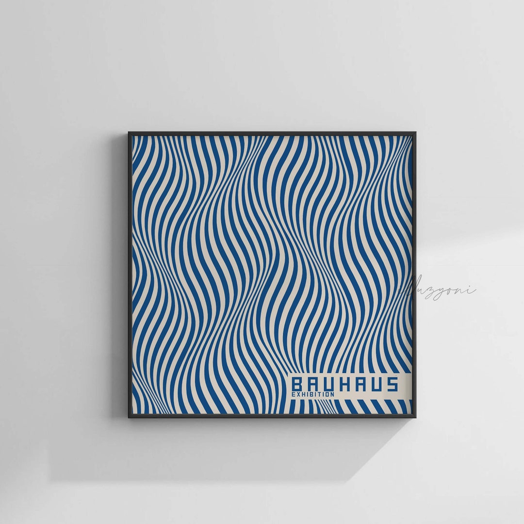 Square Blue Bauhaus Exhibition Poster, Abstract Print, Printable Wall ...
