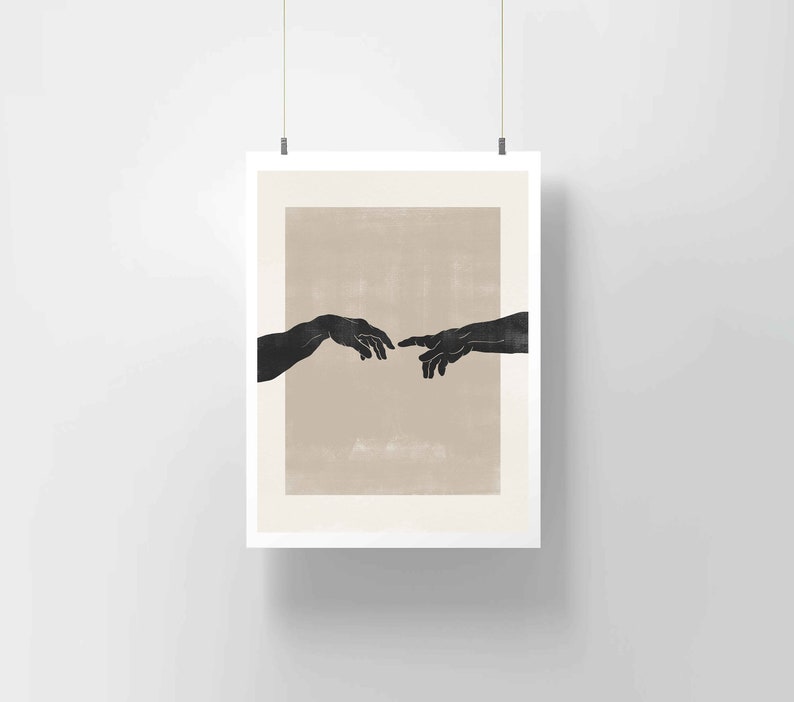 The Creation of Adam Hands Printable Wall Art Michelangelo - Etsy