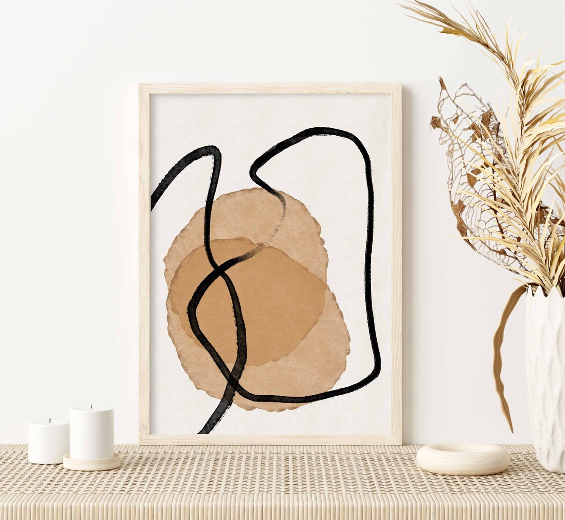 Abstract One Line Painting Printable Wall Art Boho Home - Etsy