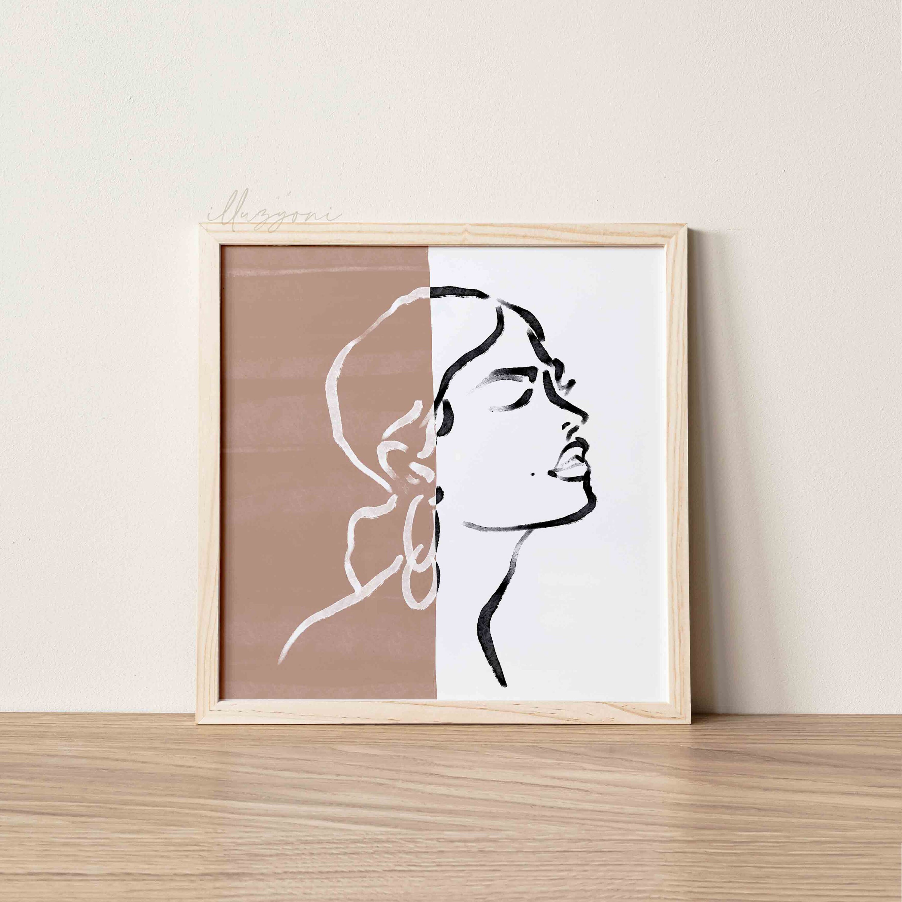 Female One Line Drawing, Modern Gallery Wall, Minimalist, Classy ...