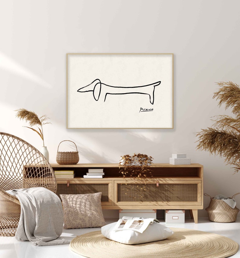 Picasso One Line Drawing Dog Line Art Printable Wall Art - Etsy