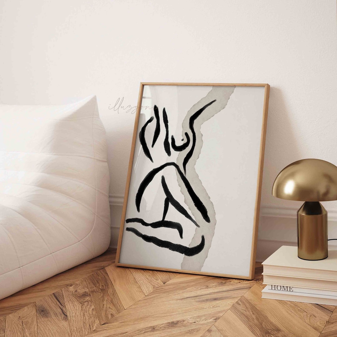 Weiblicher Akt Körper Druck, druckbare Wandkunst, Feine Linie Druck ...