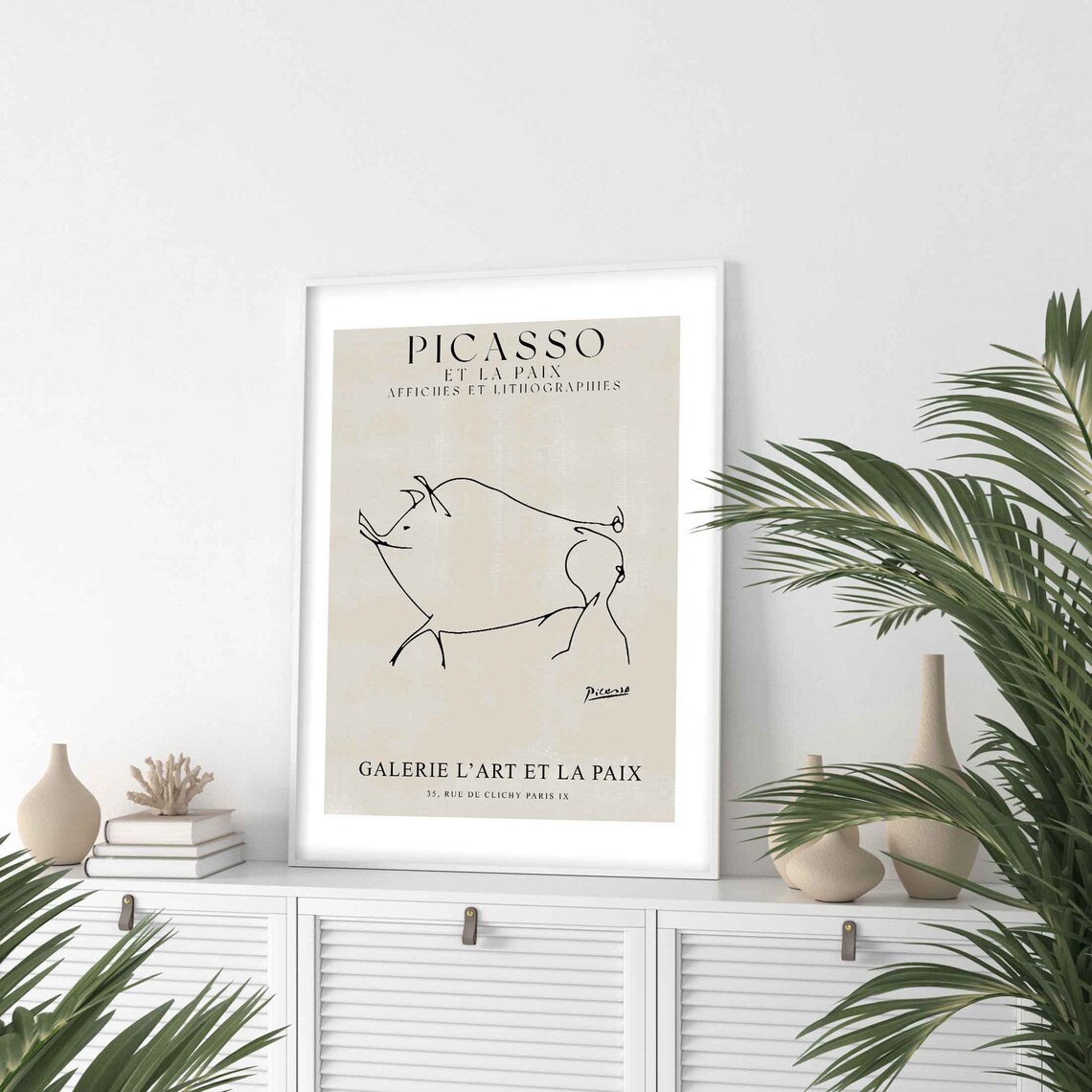 Picasso Pig Drawing Printable Wall Art Pablo Picasso Print | Etsy