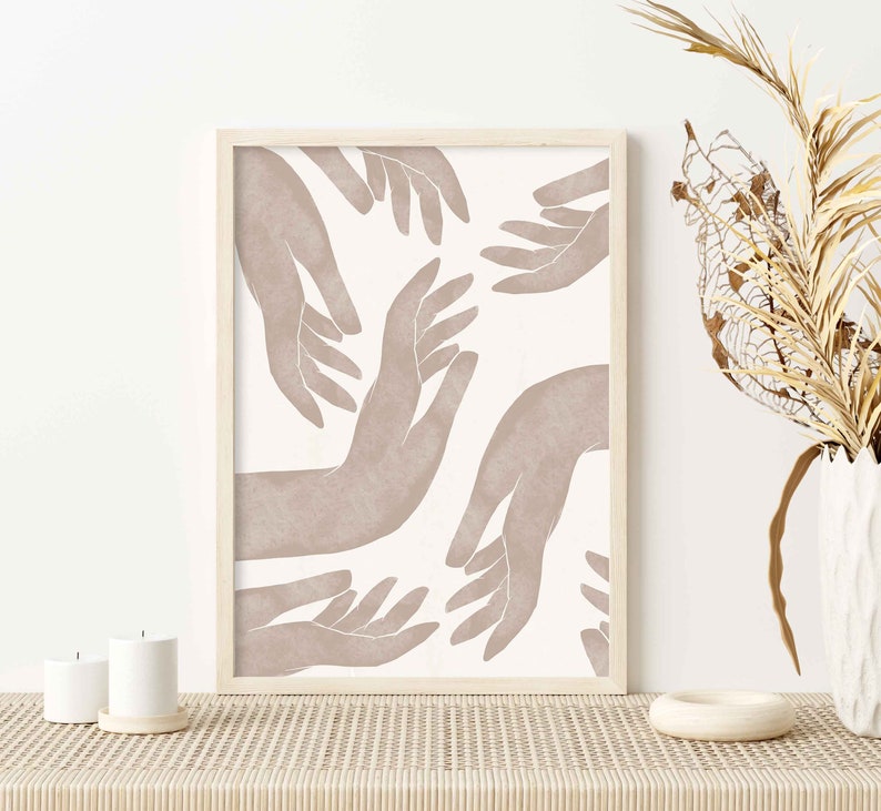 Abstract Hand Illustration Printable Wall Art Modern Wall | Etsy