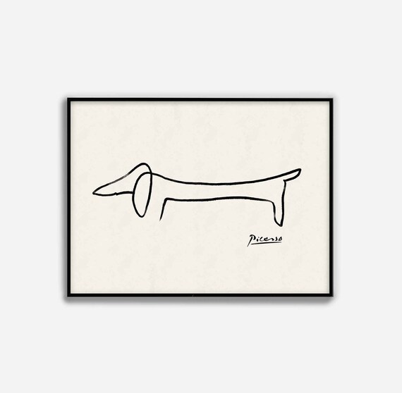 Picasso One Line Drawing Dog Line Art Printable Wall Art | Etsy Canada