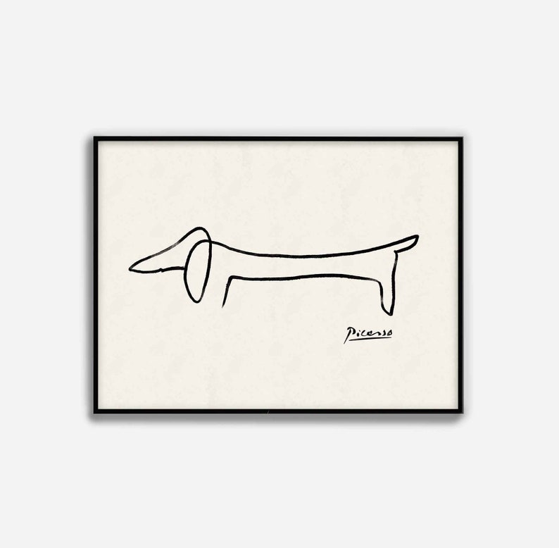 Picasso One Line Drawing Dog Line Art Printable Wall Art | Etsy Canada