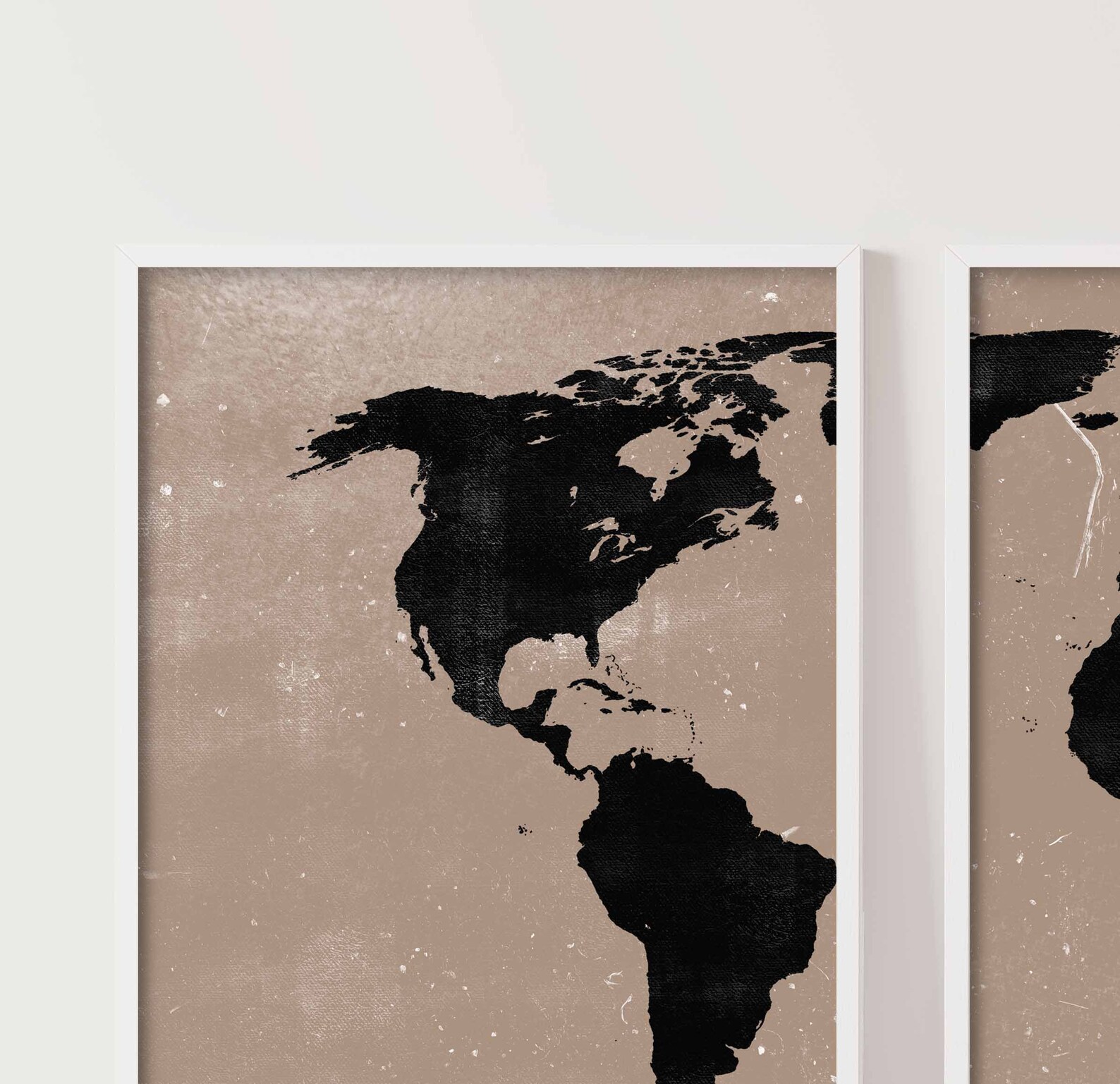 World Map Set of 3 Prints Printable Wall Art World Piece | Etsy