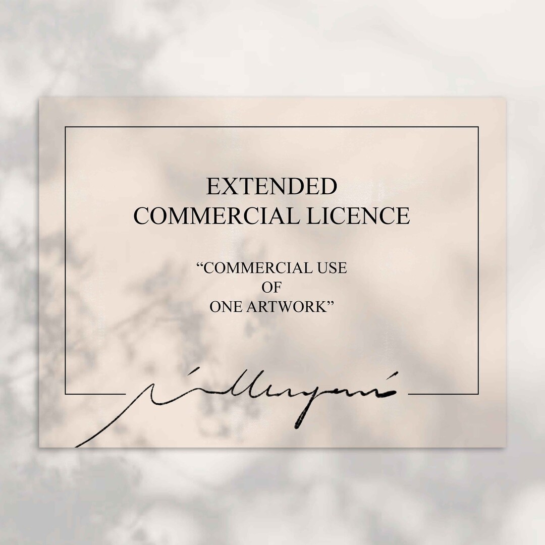 Commercial Use Extended License, Extended Commercial License, Printable ...