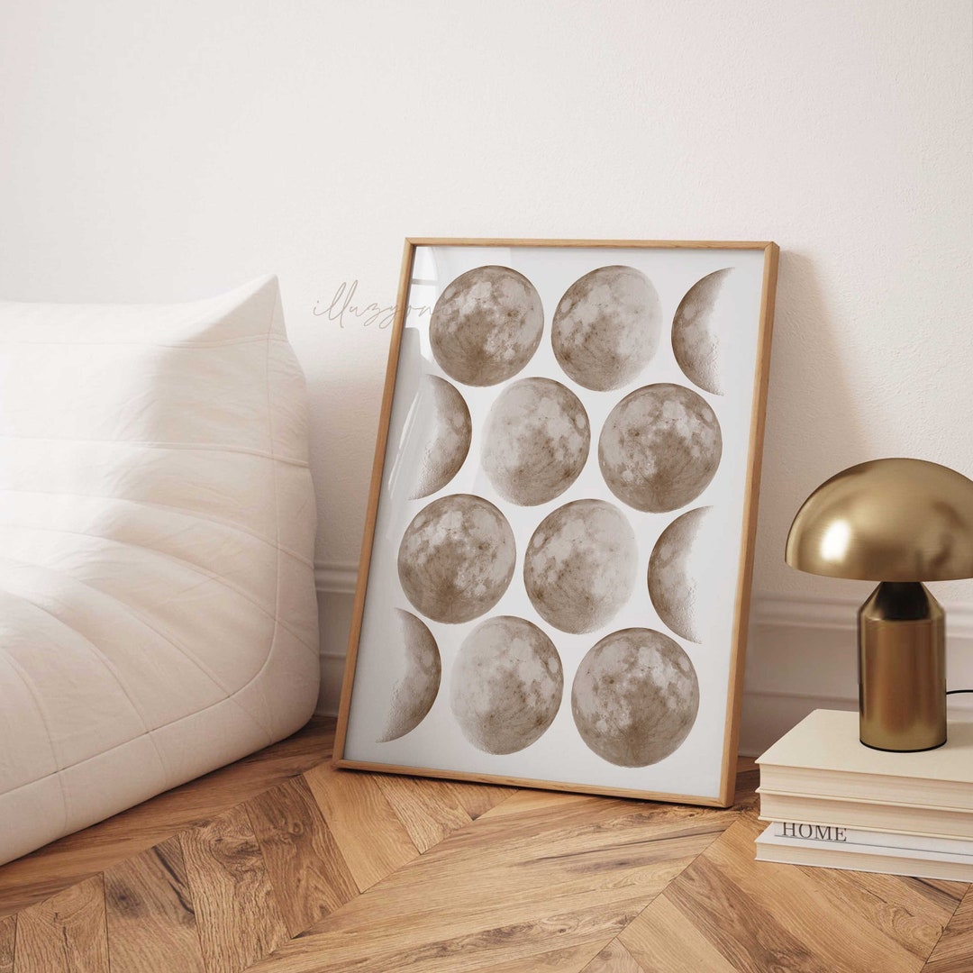 Abstract Phases of the Moon Poster Printable Wall Art - Etsy