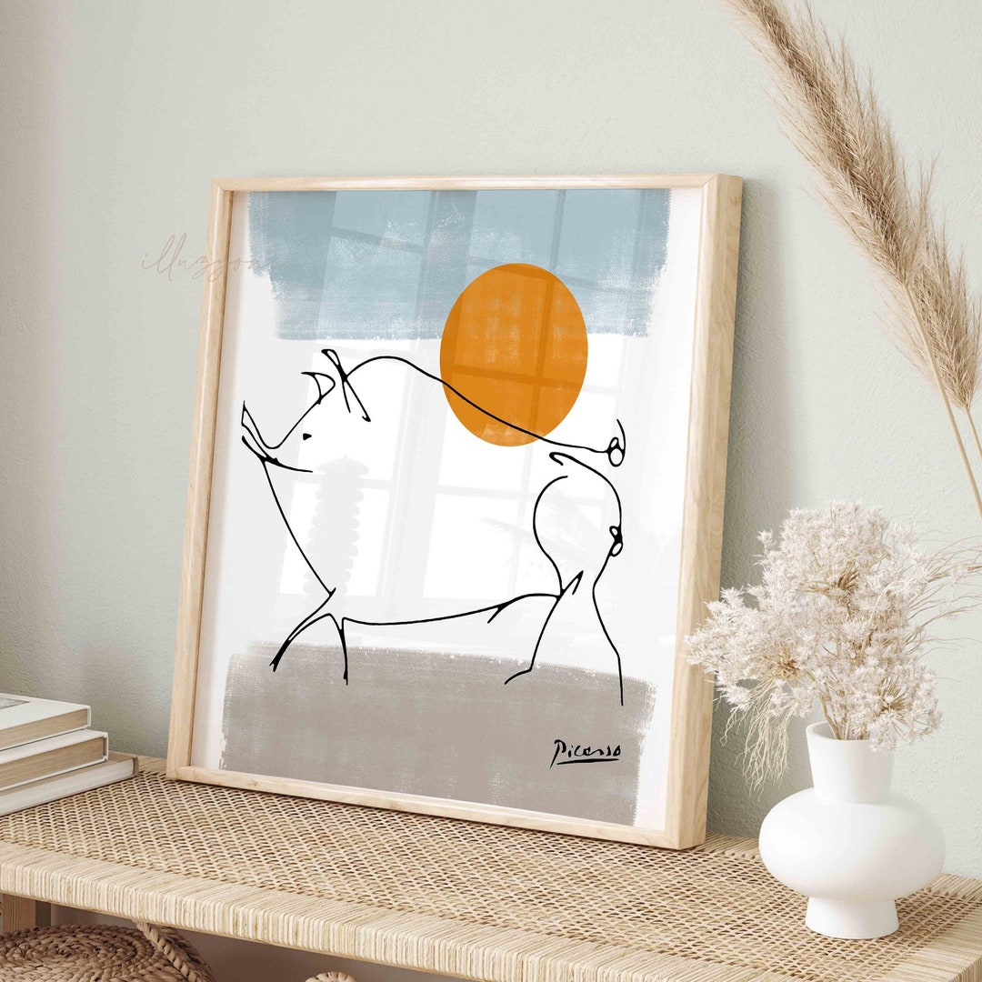 Picasso Pig Drawing, Printable Wall Art, Pablo Picasso Print ...
