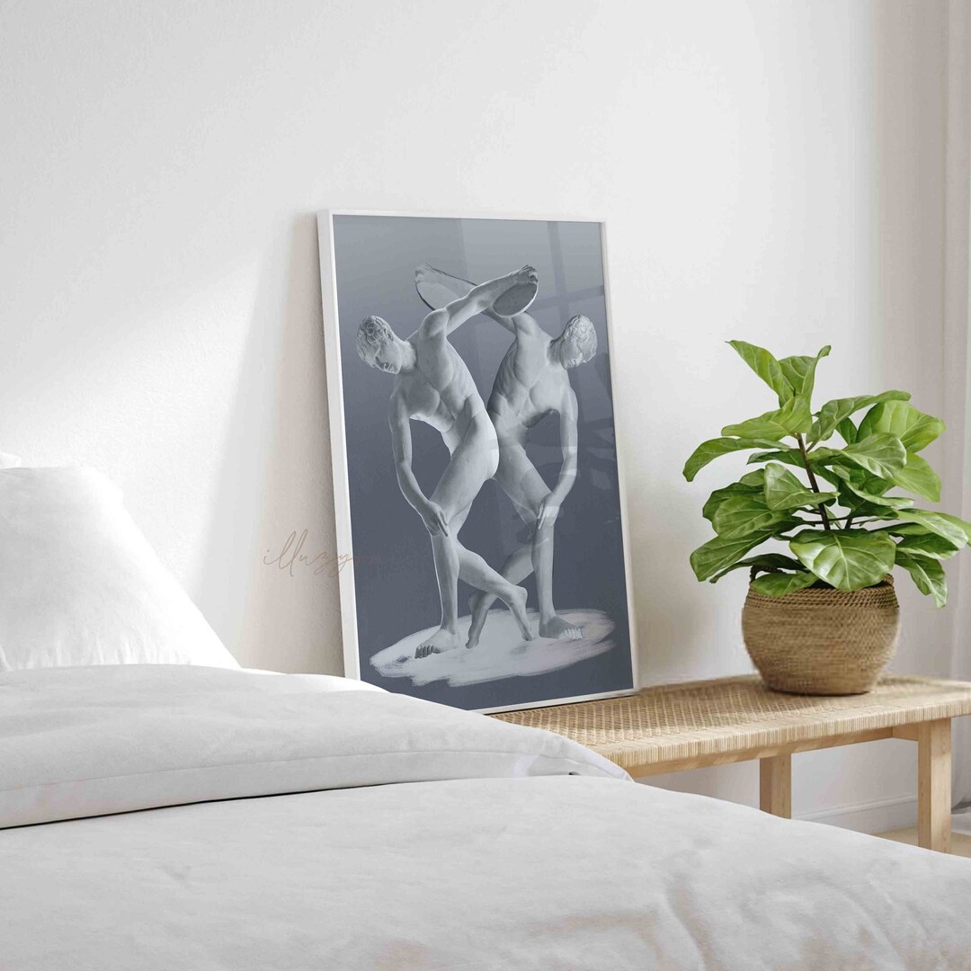 Discus Thrower Print, Greek Style Sculpture, Printable Wall Art, Greek ...