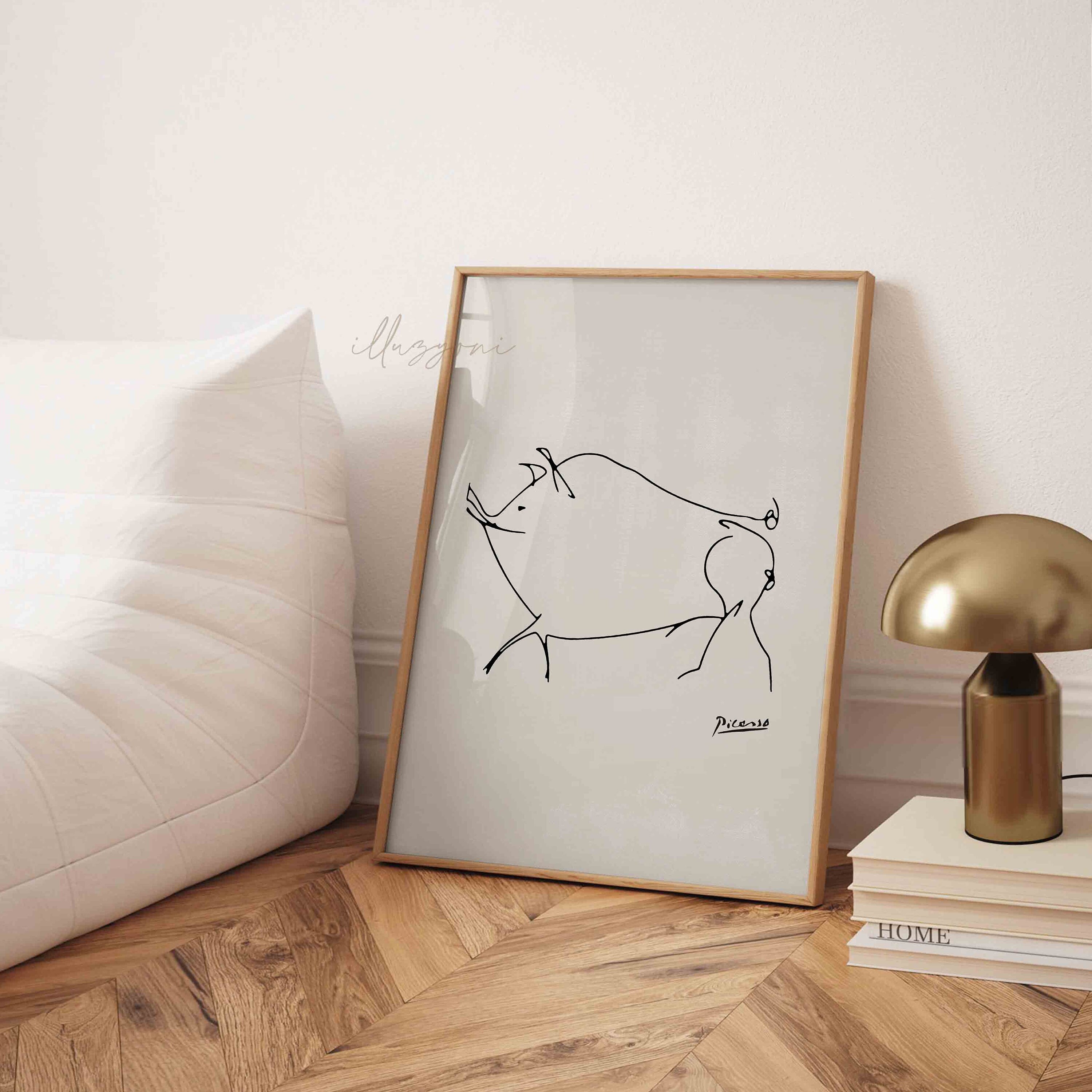 Picasso Pig Drawing, Printable Wall Art, Picasso Poster, Living Room ...