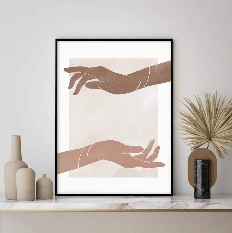 Abstract Hand Illustration, Printable Wall Art, Modern Wall Decor ...