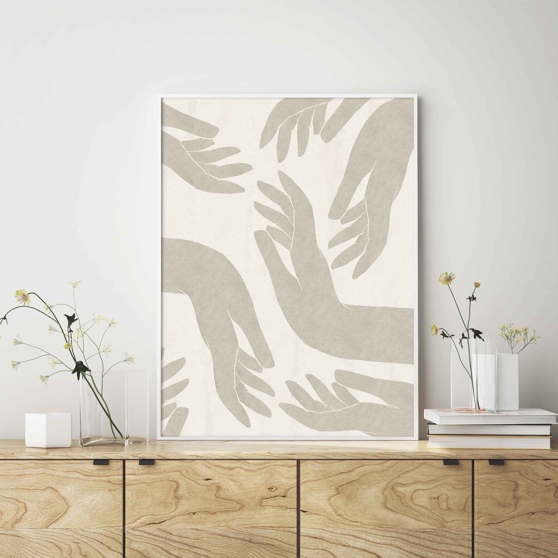 Abstract Hand Illustration Printable Wall Art Modern Wall - Etsy