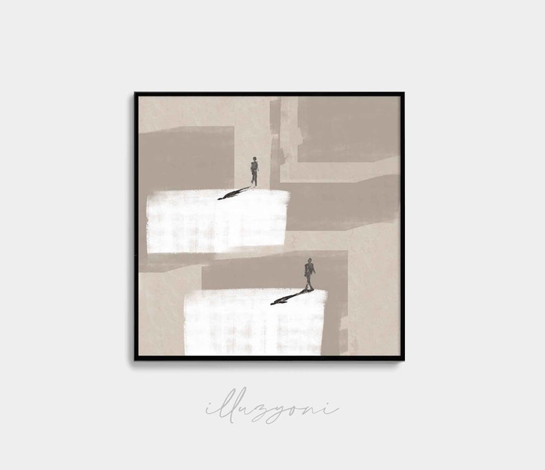 Abstract Two People Print Printable Wall Art Mid Century - Etsy