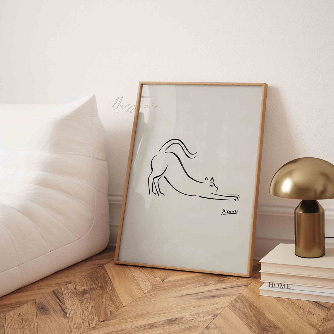 Abstract Picasso Cat Drawing, Printable Wall Art, Modern One Line ...