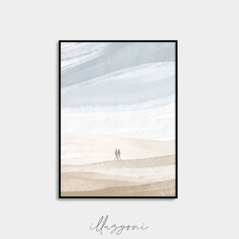 Abstract Two People Print Boho Wall Art Landscape Print - Etsy