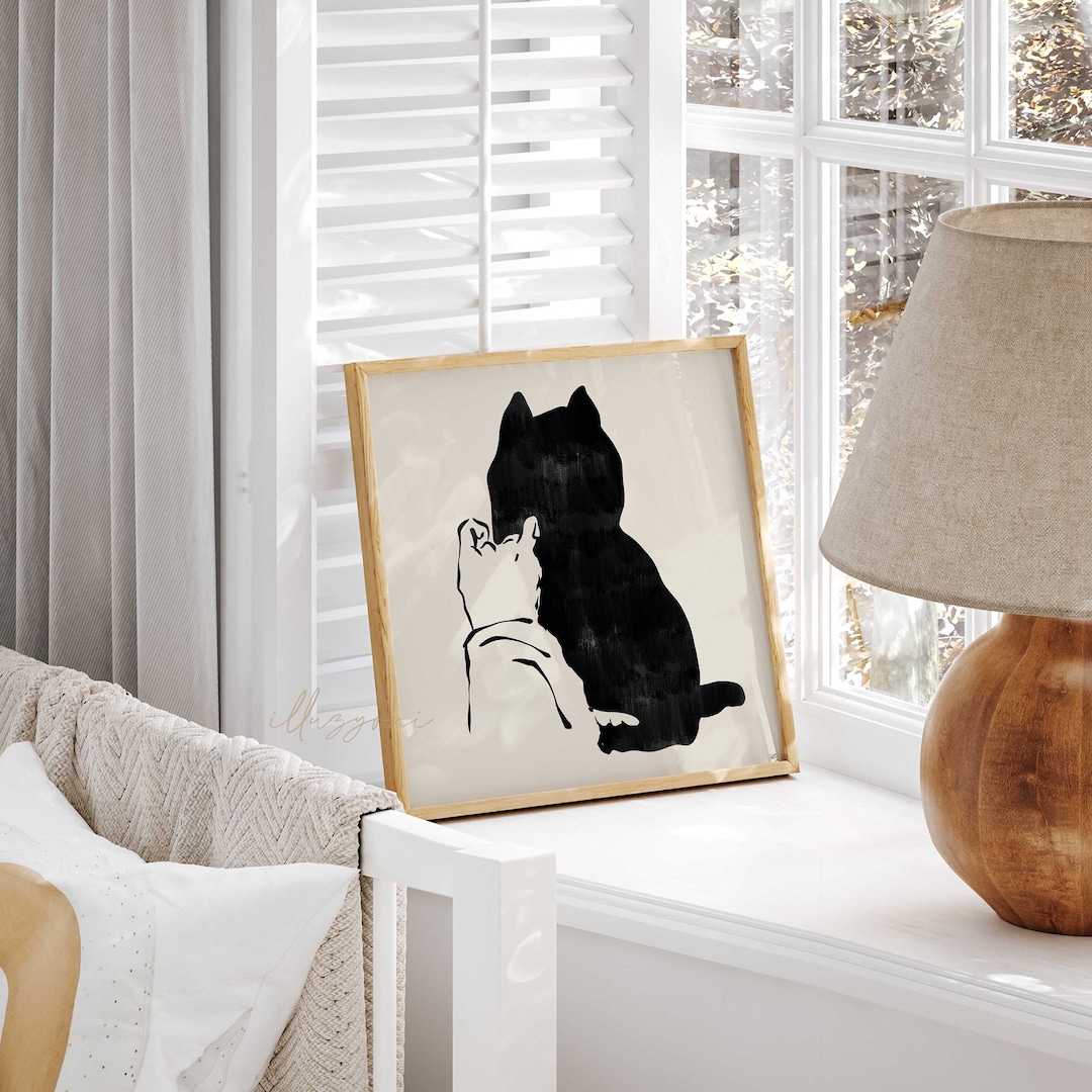Abstract Hand Shadow, Picasso One Line, Fingers Vintage Decor, Cat ...