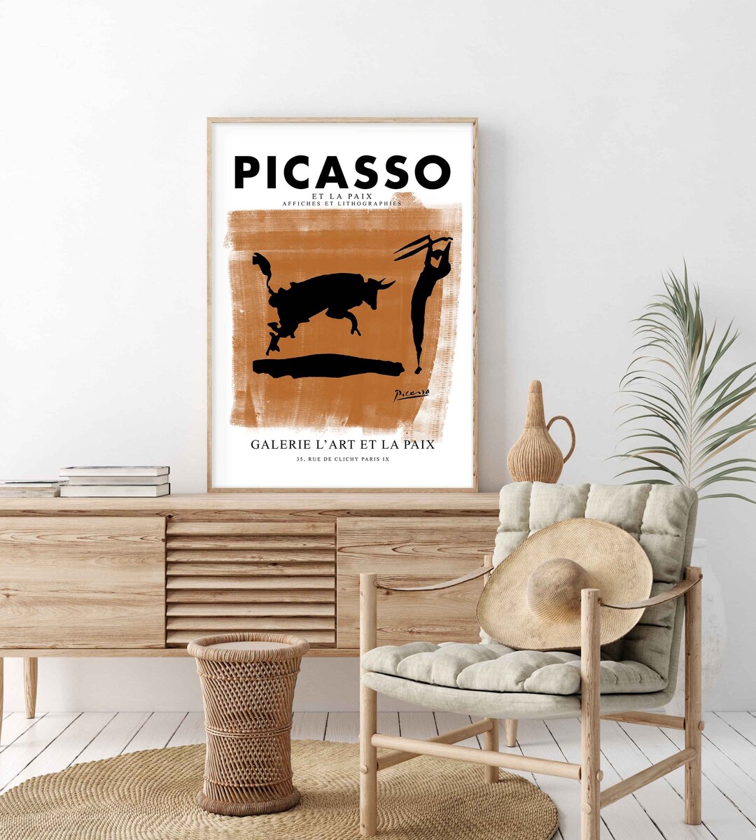 Picasso Bullfight Bull Drawing Printable Wall Art Pablo - Etsy