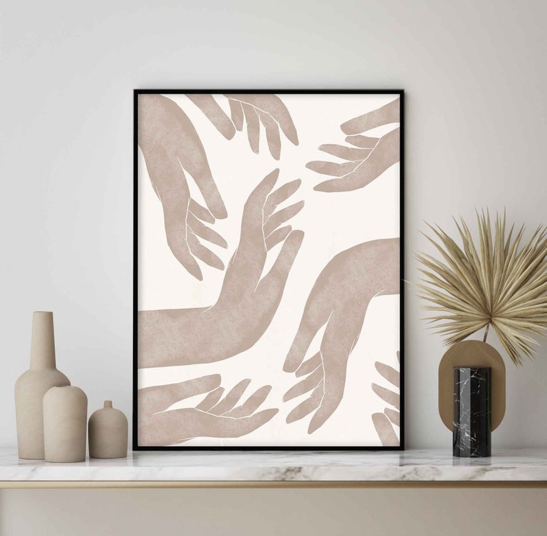 Abstract Hand Illustration Printable Wall Art Modern Wall | Etsy