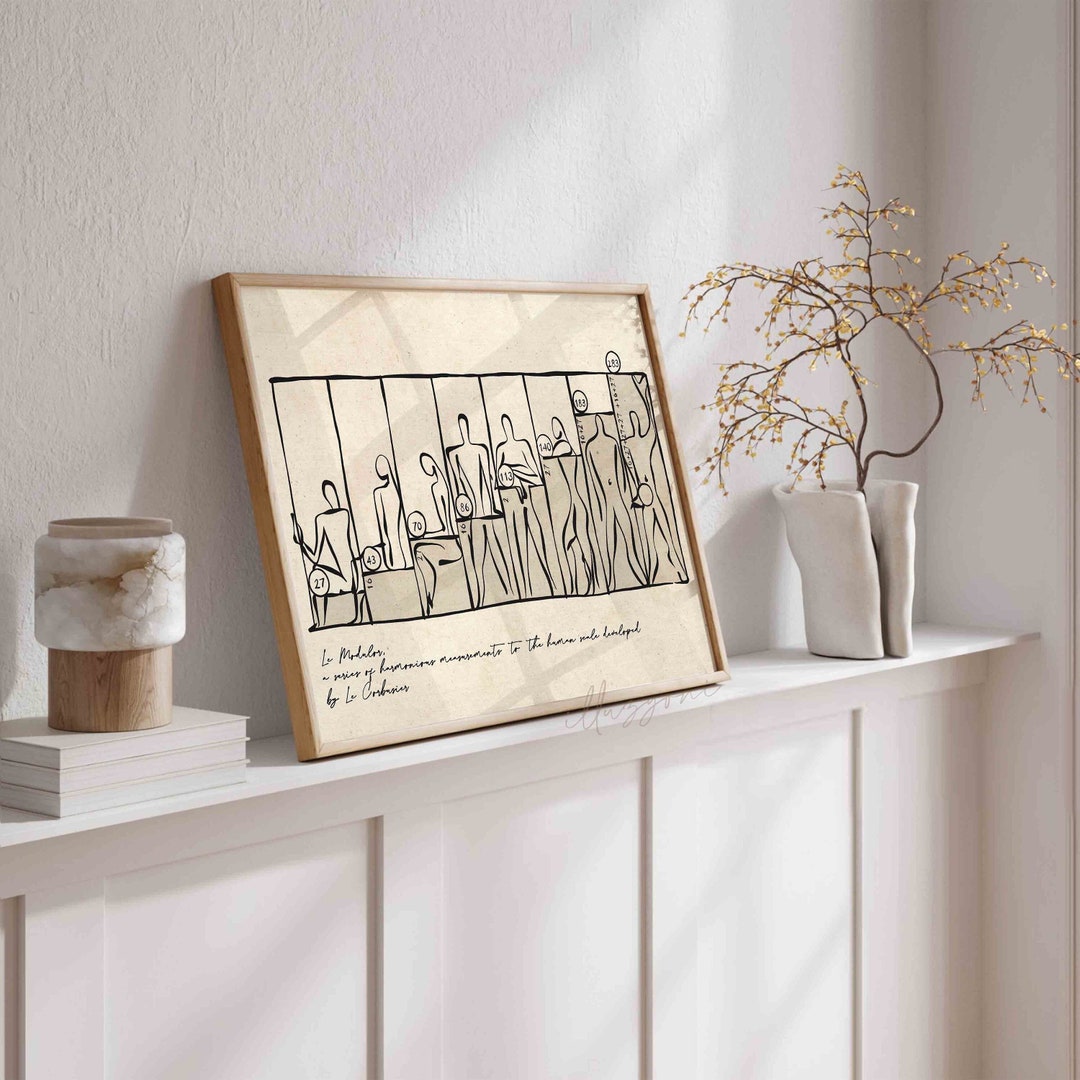 Le Corbusier Drawing, Vintage Poster, Printable Wall Art, Exhibition ...