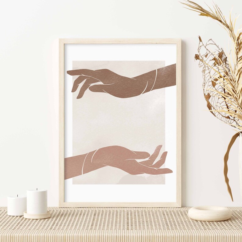 Abstract Hand Illustration, Printable Wall Art, Modern Wall Decor ...