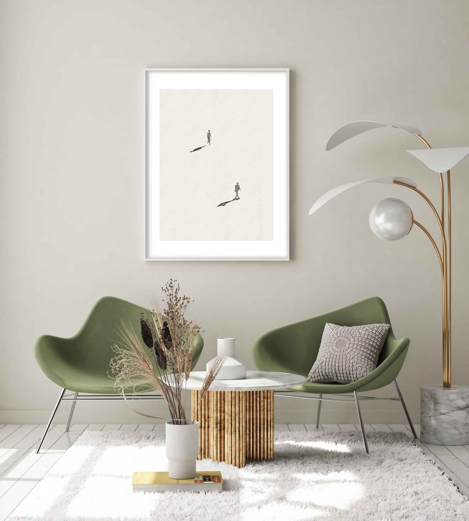 Abstract Two People Print Printable Wall Art Mid Century | Etsy