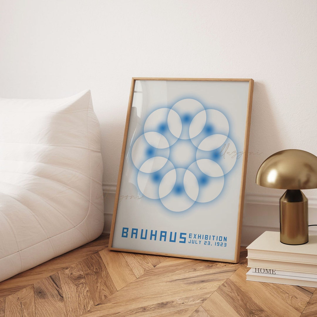 Abstract Blue Circle Poster, Bauhaus Museum Exhibition Print, Printable ...