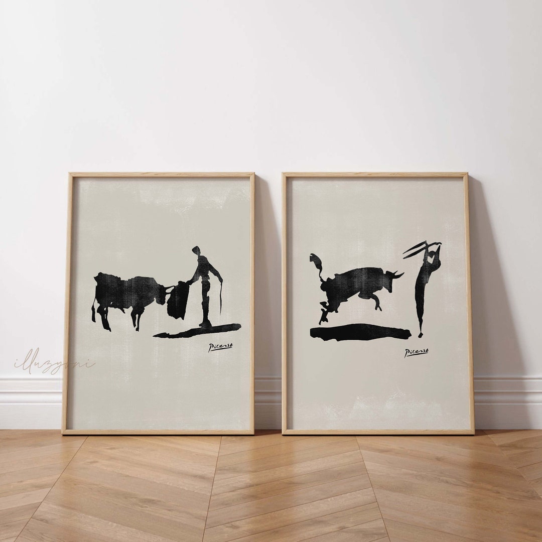 Picasso Bullfight Wall Art, Set of 2, Printable Wall Art, Picasso Print ...