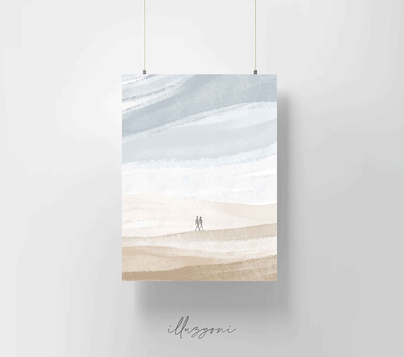 Abstract Two People Print Boho Wall Art Landscape Print - Etsy
