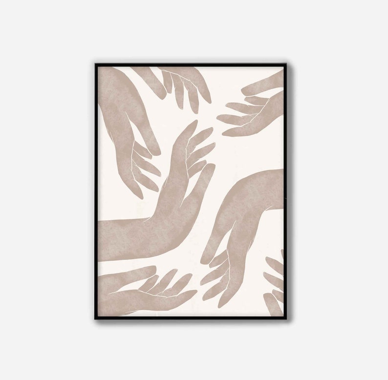 Abstract Hand Illustration Printable Wall Art Modern Wall | Etsy