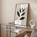 Boho Botanical Leaf Drawing Printable Wall Art Modern - Etsy