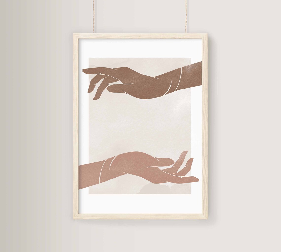 Abstract Hand Illustration Printable Wall Art Modern Wall | Etsy