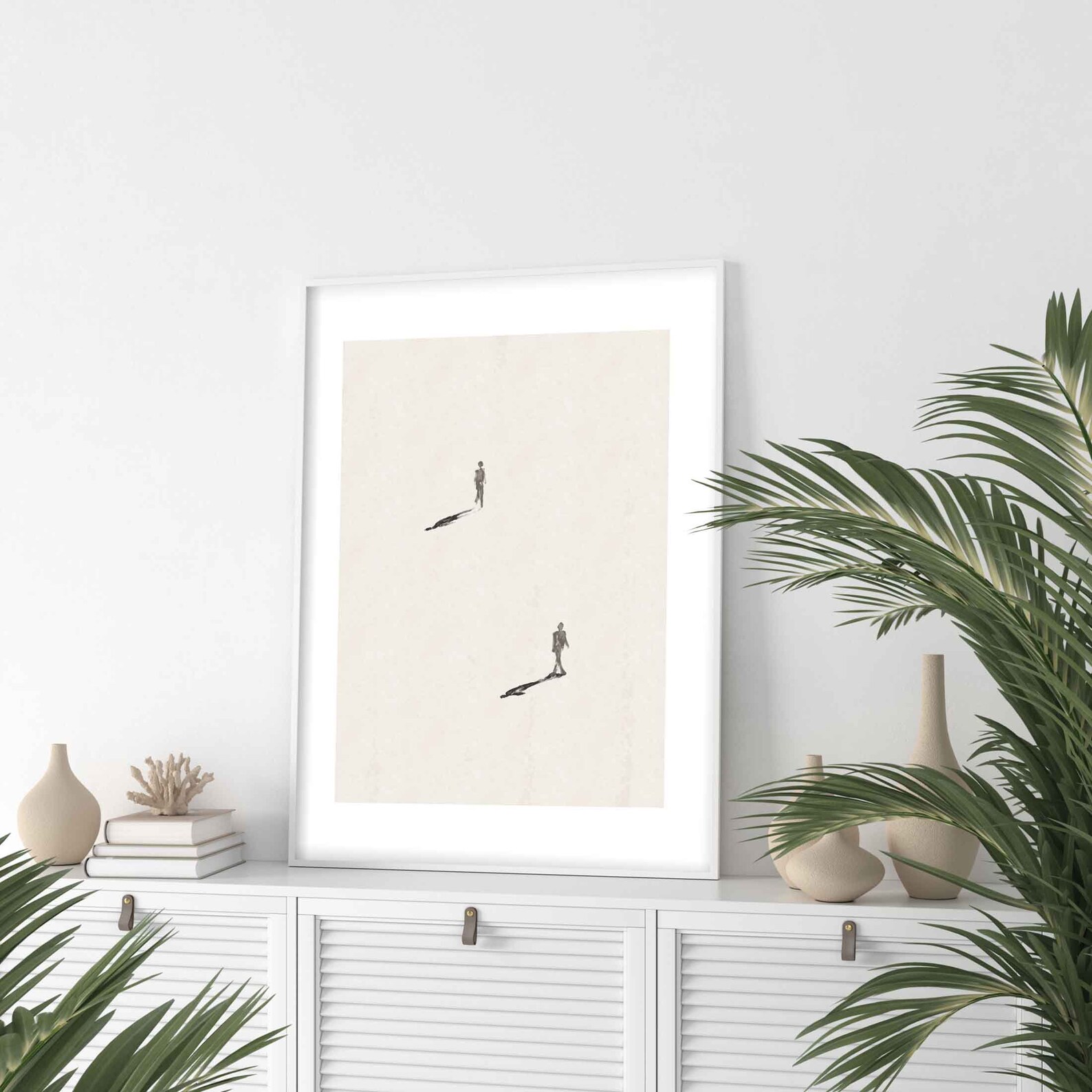 Abstract Two People Print Printable Wall Art Mid Century | Etsy