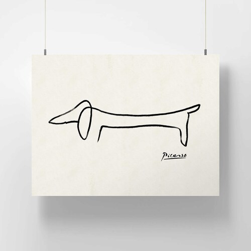 Picasso One Line Drawing Dog Line Art Printable Wall Art - Etsy