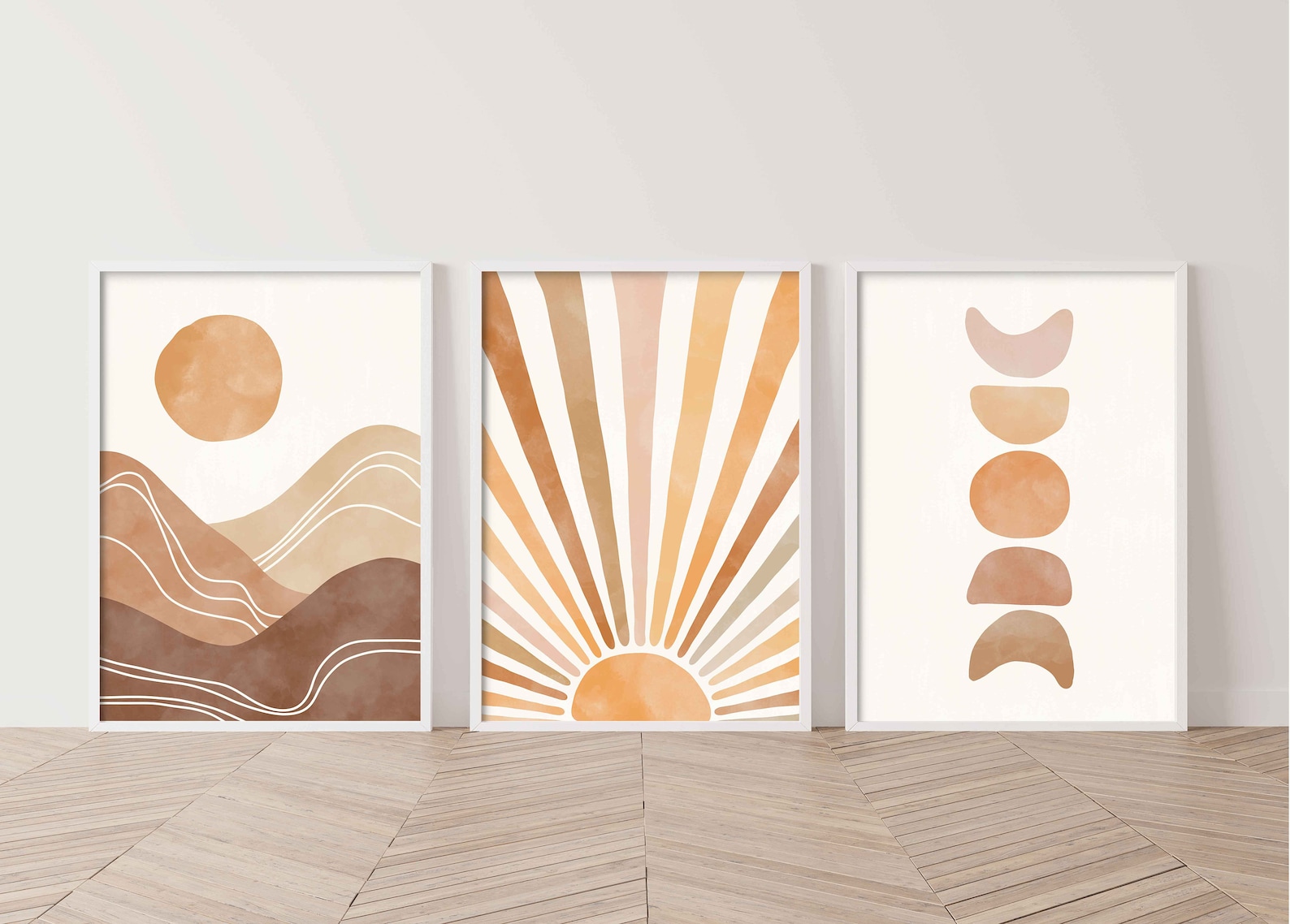 Boho Abstract Set of 3 Prints Printable Wall Art Boho Decor - Etsy