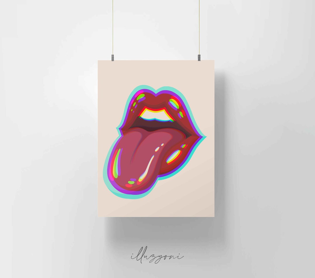 Abstract Lips Wall Art Red Lips Fashion Poster Makeup - Etsy