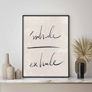 Inhale Exhale Print, Printable Wall Art, Living Room Decor, Boho Wall ...