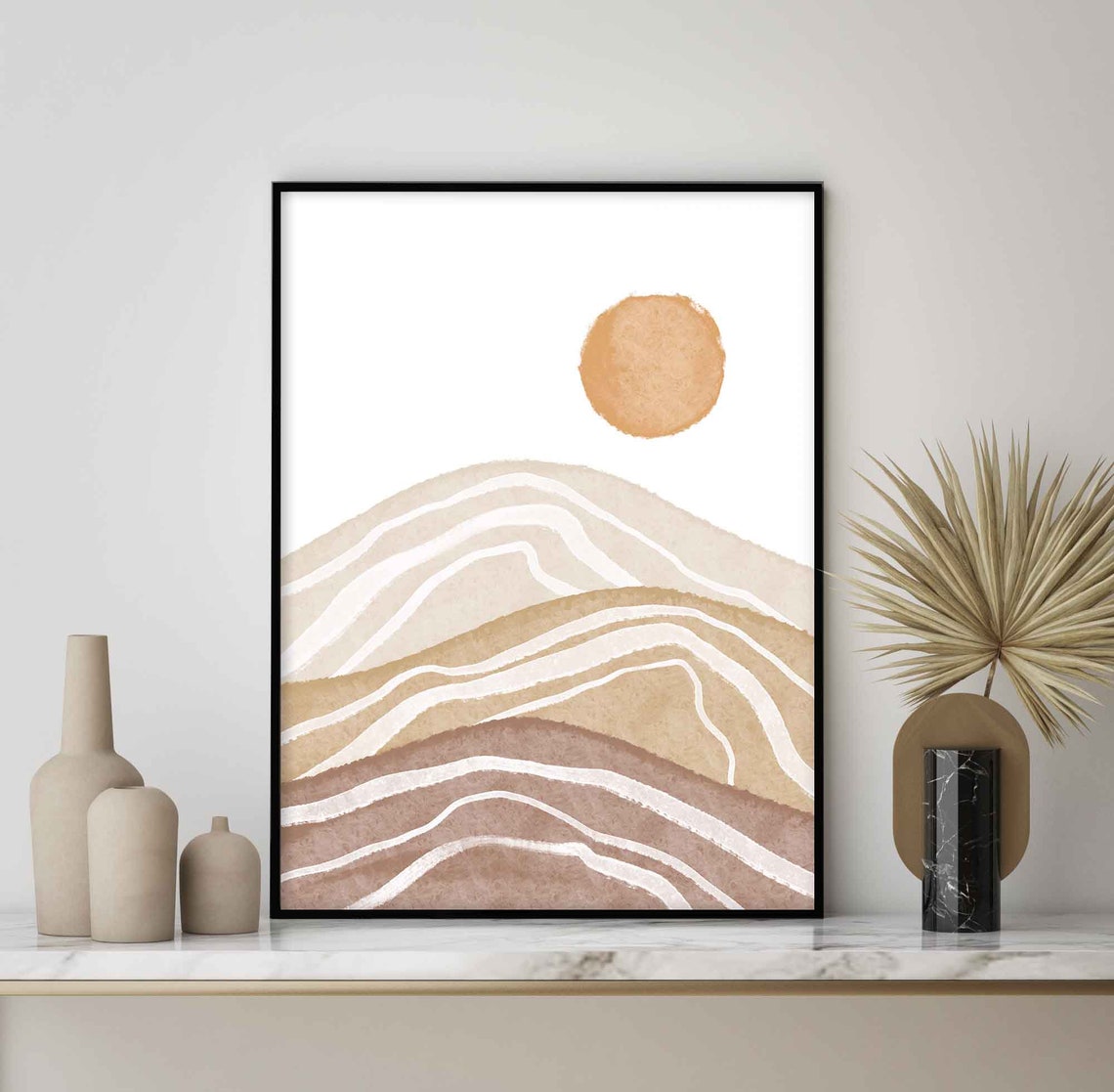 Boho Prints Abstract Set of 5 Prints Printable Wall Art - Etsy