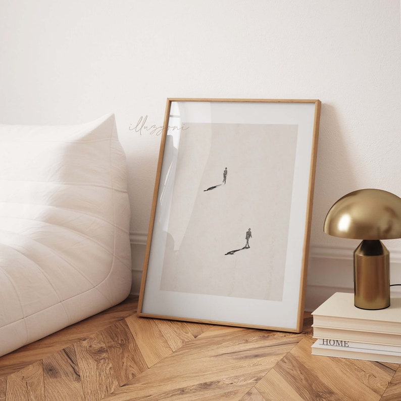 Abstract Two People Print, Printable Wall Art, Mid Century, All Alone ...