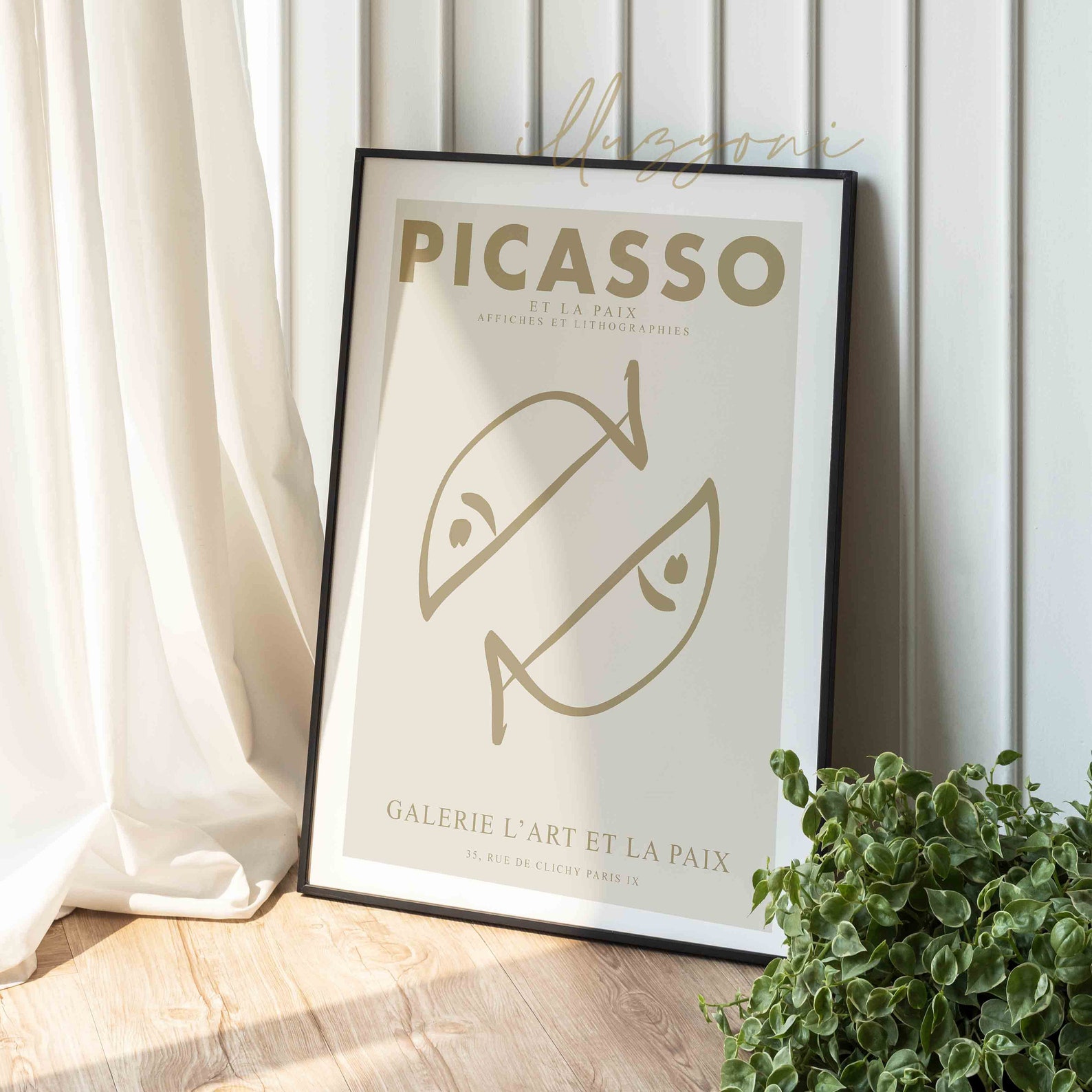Picasso Fish Drawing, Printable Wall Art, Picasso Poster, Living Room ...